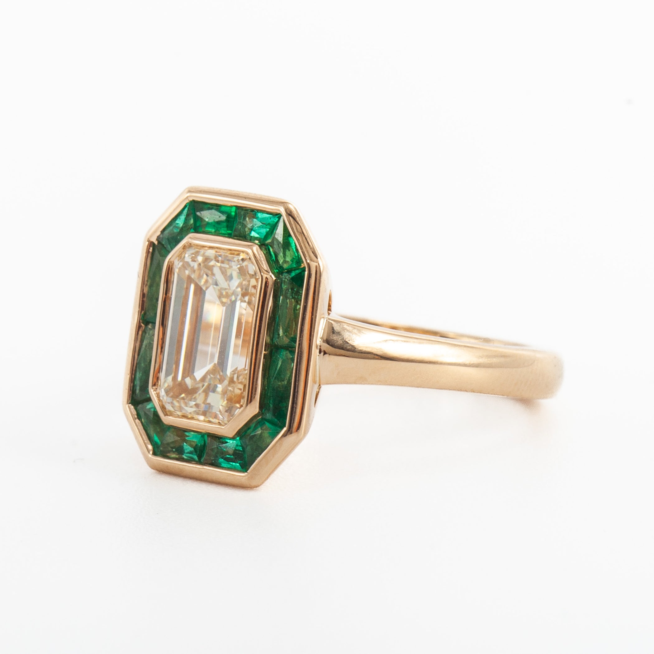 2.11 ct Calibre-cut Emerald Halo Maria Ring – No.3