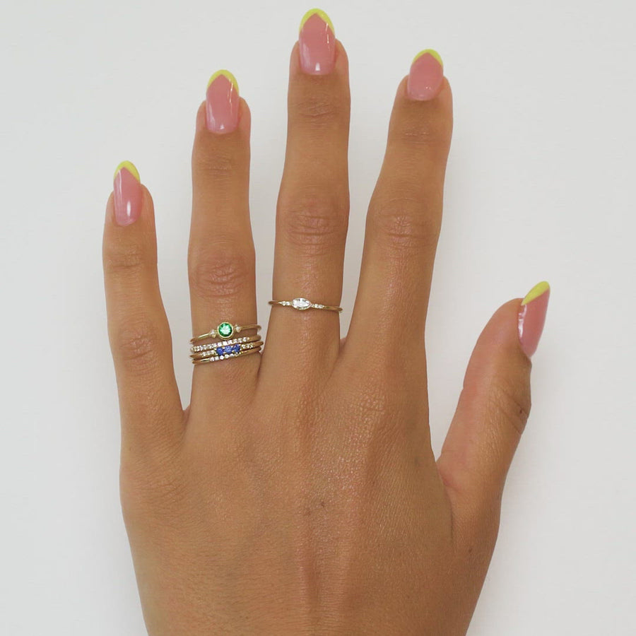 Half Round Semi Pavé Ring – No.3