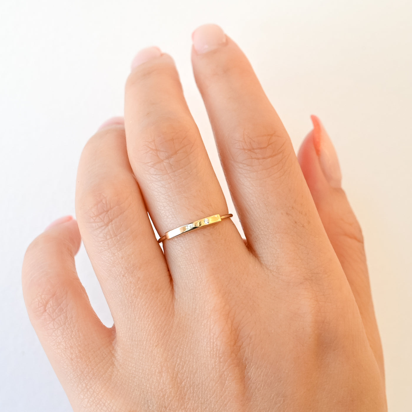 Horizontal Diamond Bar Ring – No.3