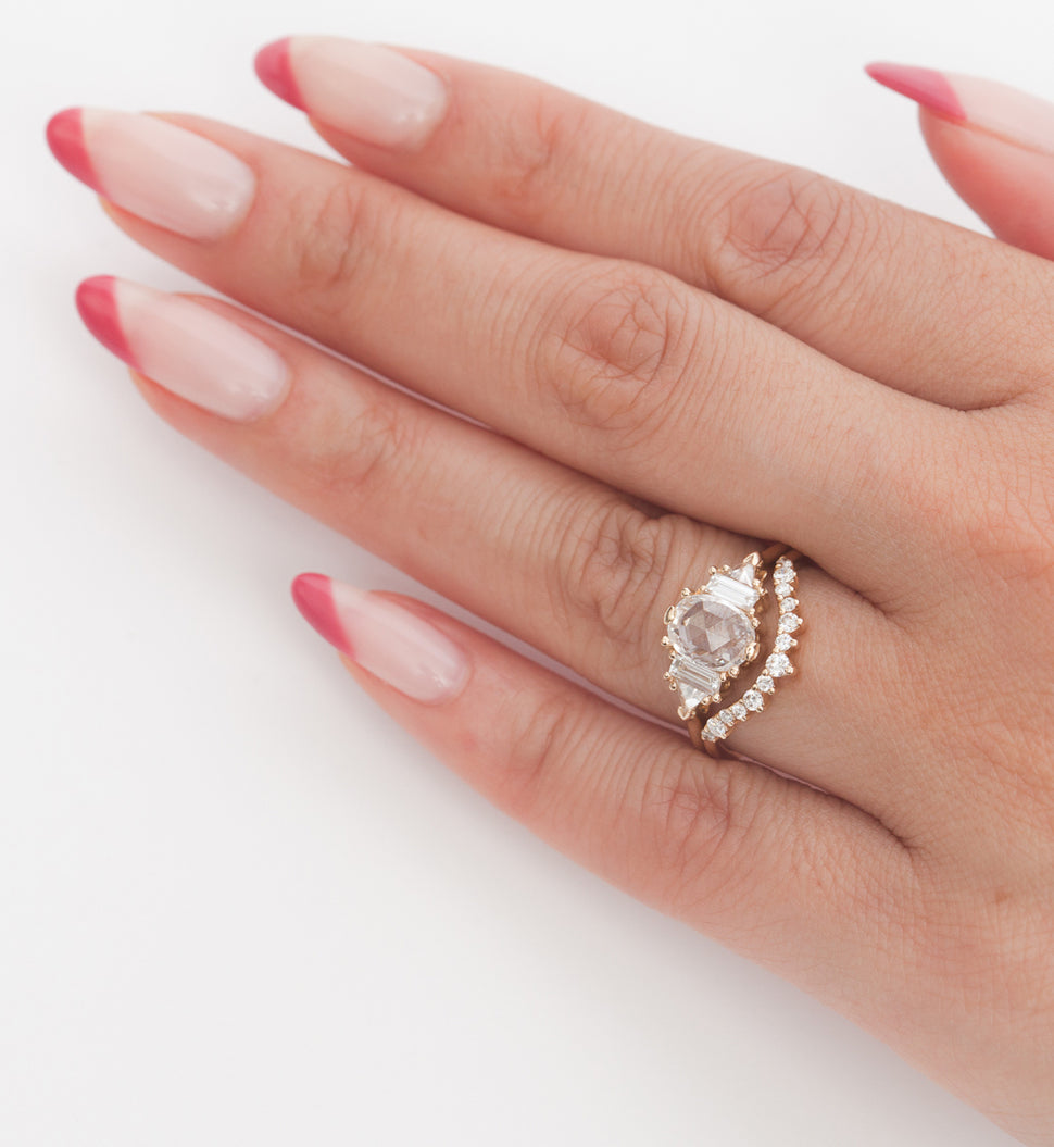 White Diamond Celestine Curve Band – No.3