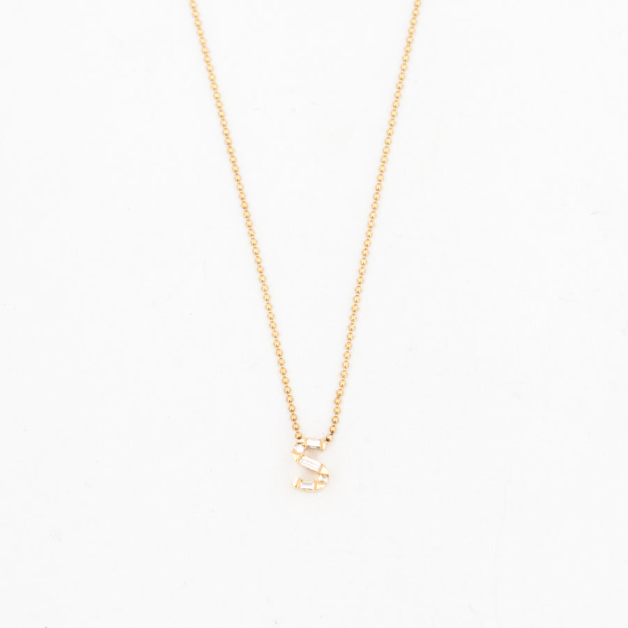 Custom Personalized Initial Diamond Necklace – No.3